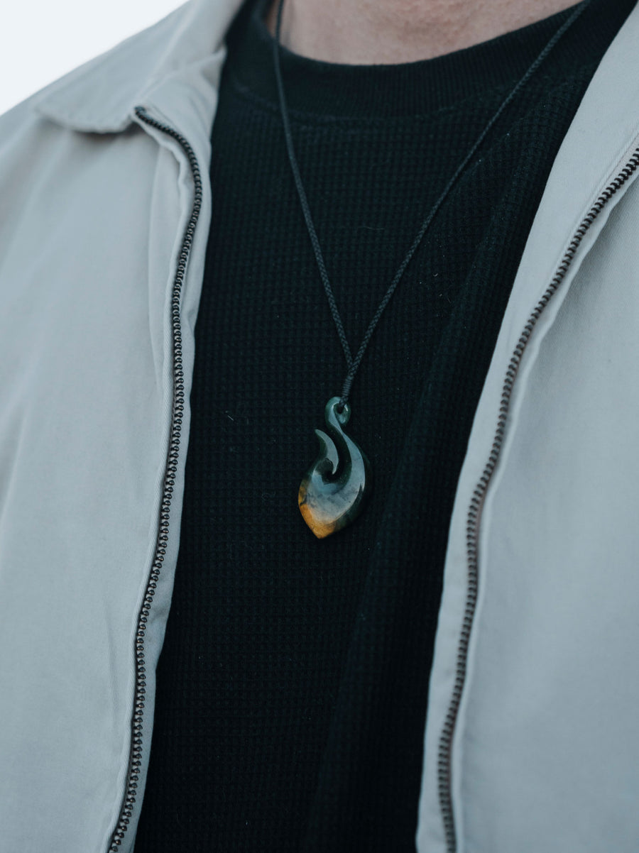 Notched Hei Matau Kawakawa Greenstone Large Pendant – Arrowtown Stonework